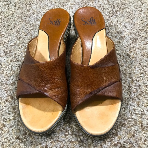 Sofft | Shoes | Sofft Leather Slide Sandals Boho Hippie | Poshmark